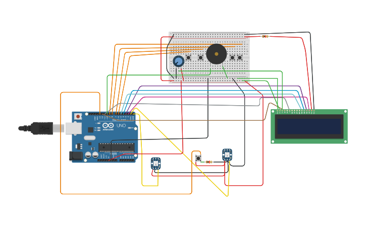 Circuit design ping pong game - Tinkercad