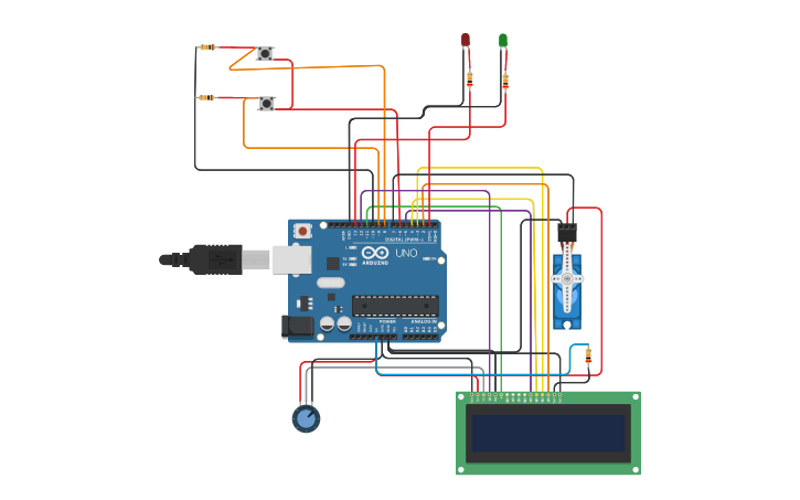 Circuit design SMART CAR Parking - Tinkercad