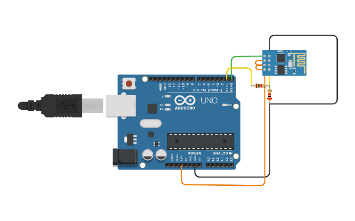 Circuit design Датчик пульса с Wi-Fi - Tinkercad