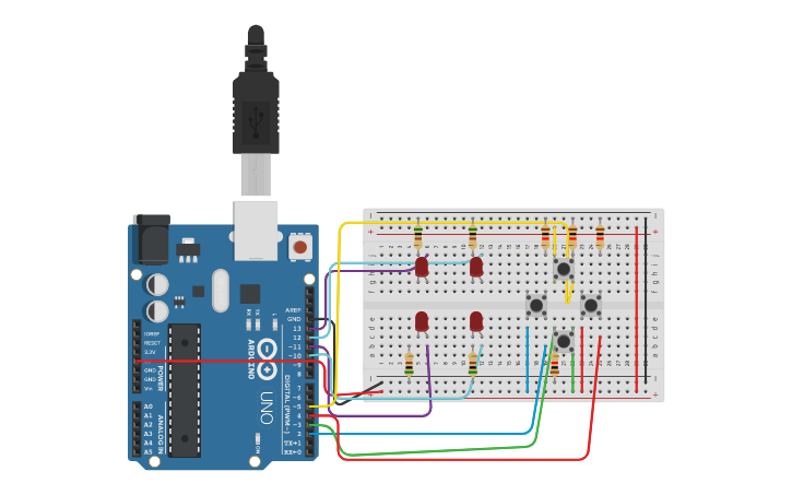 Circuit design Proyect-Button Simulation | Tinkercad