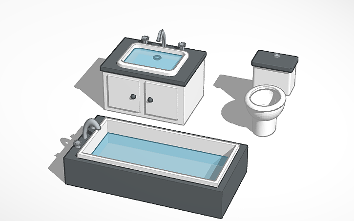 3D design Full Toilet - bathroom - Tinkercad