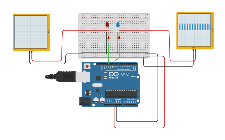 Circuit design pulse with modulation - Tinkercad