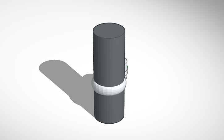 3D design pole attaching trash can | Tinkercad