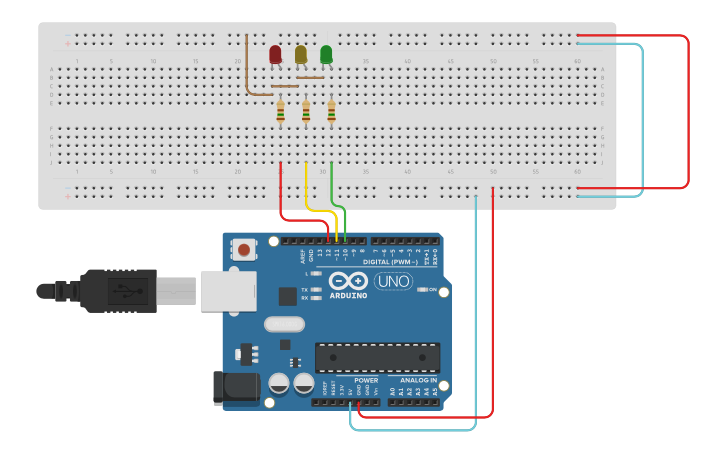 Circuit design SEMÁFORO - ATIVIDADE - RENATA | Tinkercad