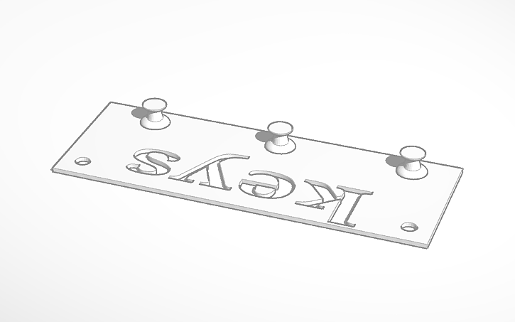 3D design key hanger tacks - Tinkercad