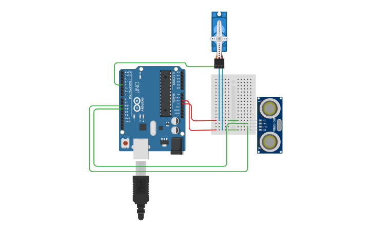 Circuit design Automatic Sanitizer Dispenser | Tinkercad