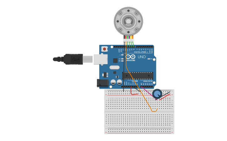 Circuit design exp4.2 step motor - Tinkercad