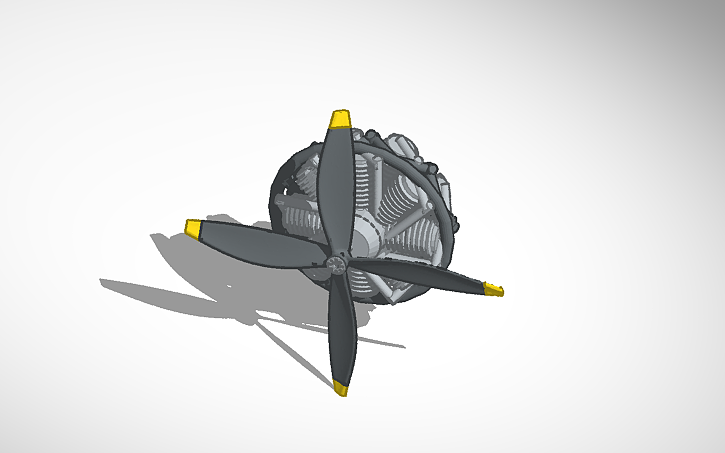3D design Pratt and Whitney Twin Wasp radial engine - Tinkercad