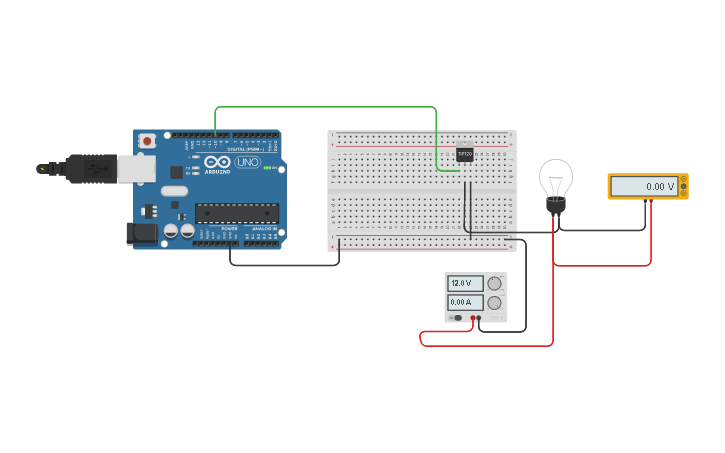 Circuit design TIP120 - Tinkercad