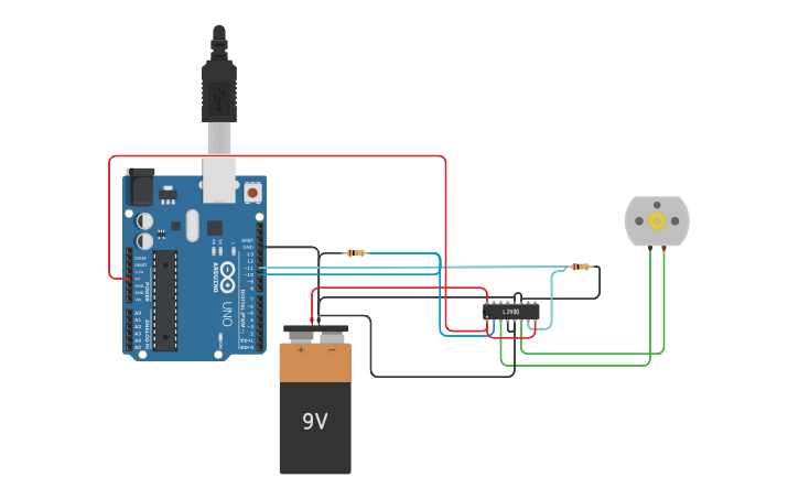 Circuit design H-Bridge DC Motor Kiepke - Tinkercad