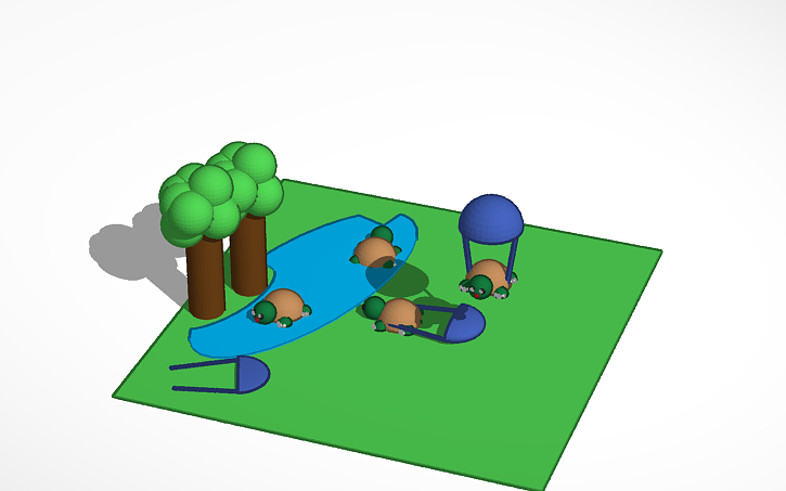 3D design Flying Turtles - Tinkercad