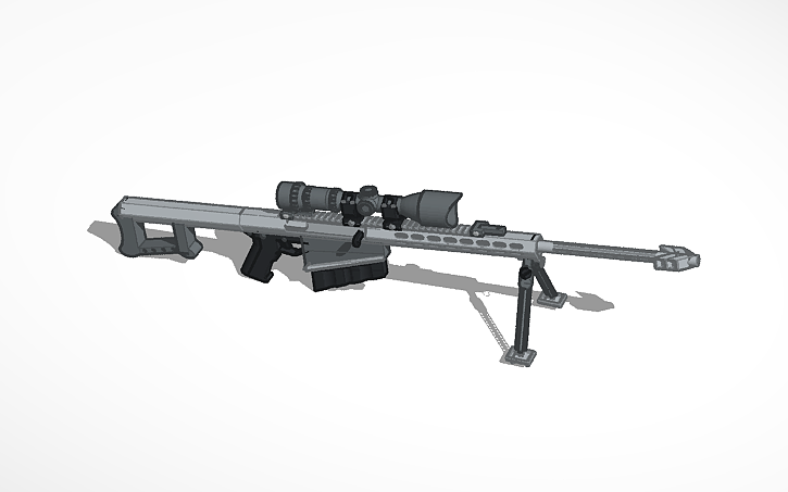 3D design Barret M82A1 - Tinkercad