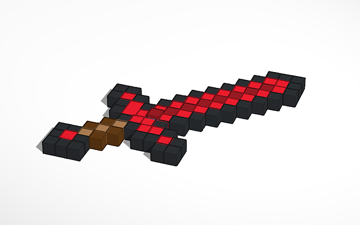 3D design Red diamond sword | Tinkercad
