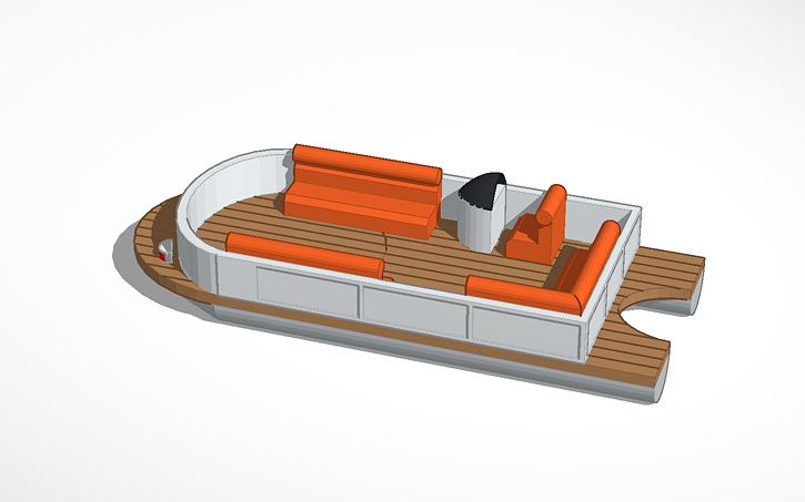 3D design Pontoon Boat - Tinkercad