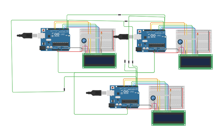 Circuit design Copy of 2sending -1 receive with collision - Tinkercad