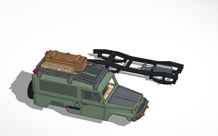 3D design 75 Series Landcruiser troop carrier overlander - Tinkercad
