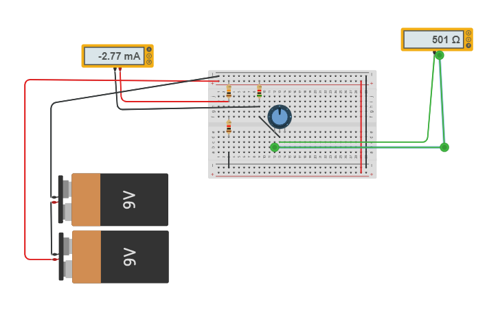 Circuit design Wheatstone Bridge - Tinkercad