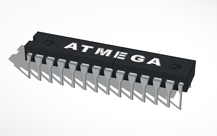 3D design ATMEGA - Tinkercad