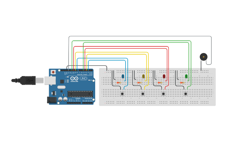 Circuit design Game Genius - Tinkercad