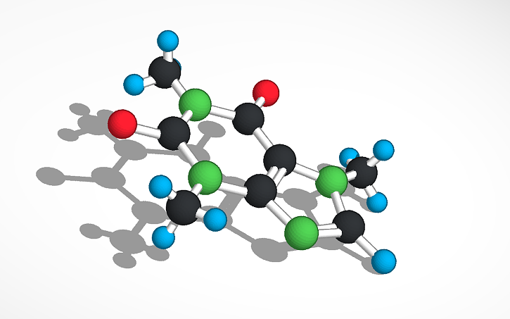 3D design Caffeine Molecule - Tinkercad