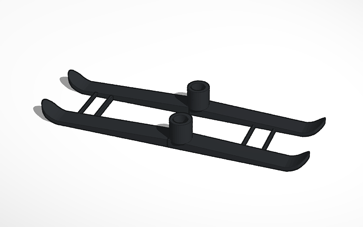 3D design skiing beaver - Tinkercad