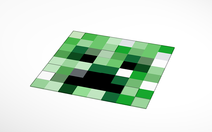 3D design Creeper face - Tinkercad
