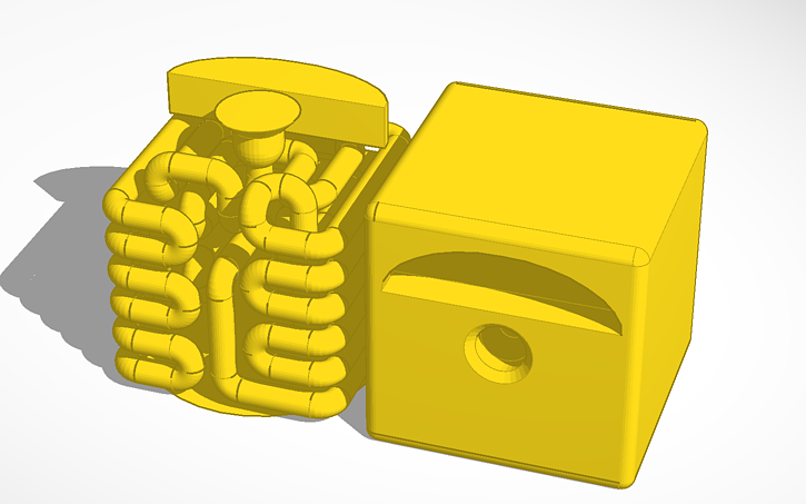 3D design Cube Horn (Deeper than a Tuba) - Tinkercad