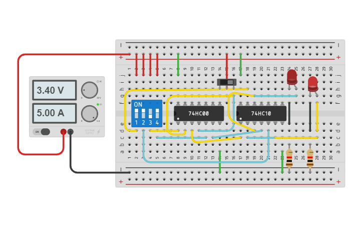 Circuit design SR FlipFlop - Tinkercad