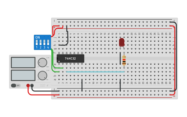 Circuit design OR GATE - Tinkercad