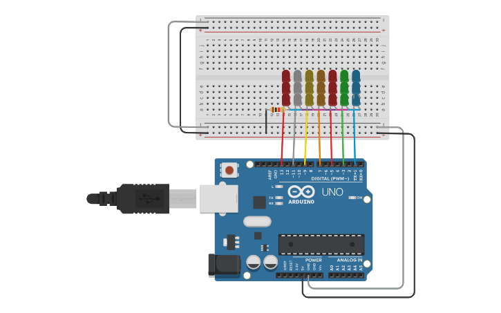Circuit Design Blinking Lights Tinkercad