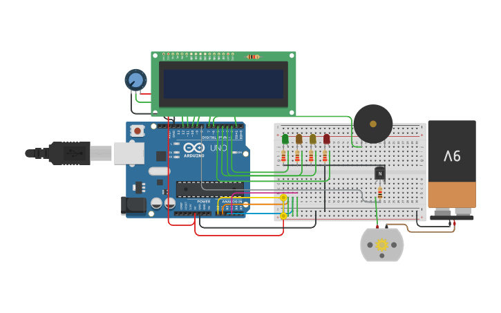 Circuit Design Water Level Indicator Tinkercad