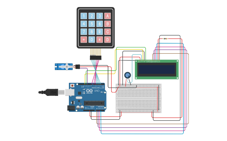 Circuit Design Password Protected Door Lock System Tinkercad
