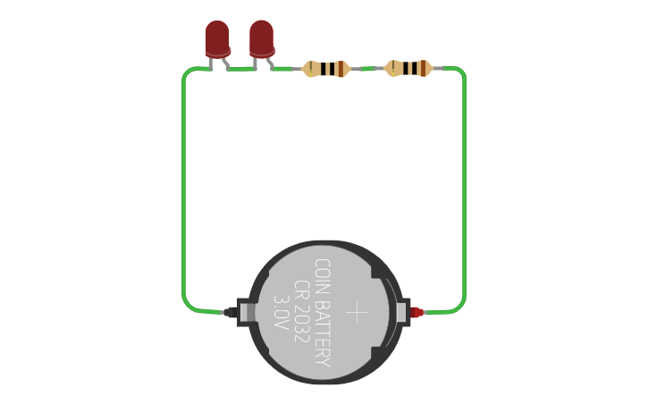 Circuit design Multiple LEDs Series - Tinkercad