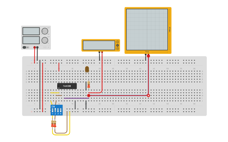 Circuit design 7400 NAND GATE - Tinkercad