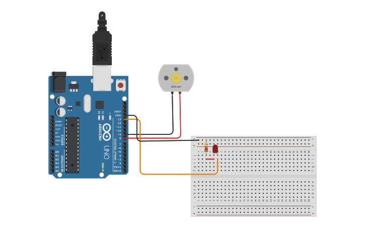 Circuit design motor CC estudiantes - Tinkercad