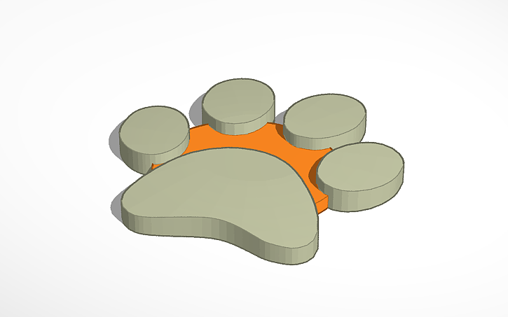 3D design CROC PAW PRINT - Tinkercad