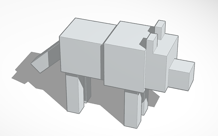 3D design minecraft wolf - Tinkercad