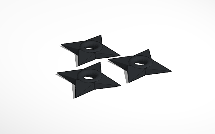 3D design Naruto throwing stars - Tinkercad