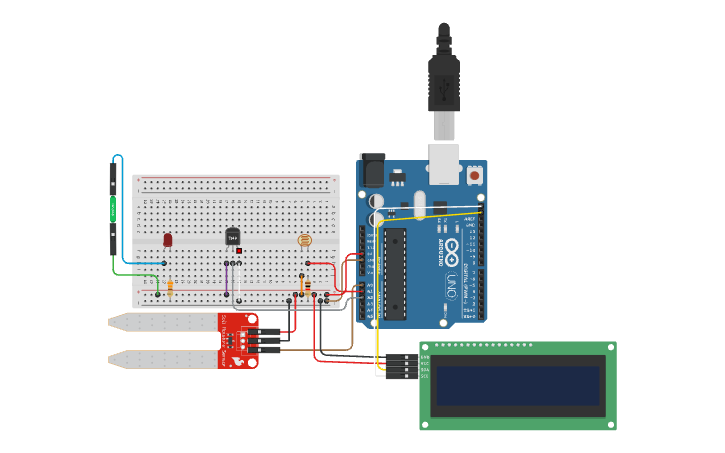 Circuit design AgTech Kit w/ LCD - Tinkercad
