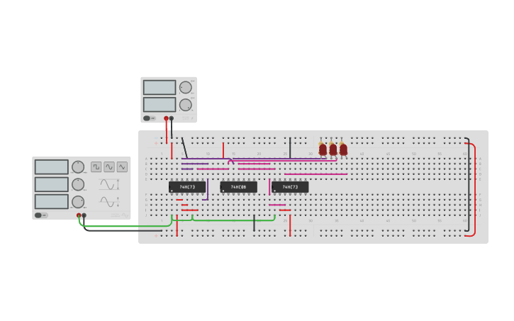 Circuit design Synchronous Up counter - Tinkercad