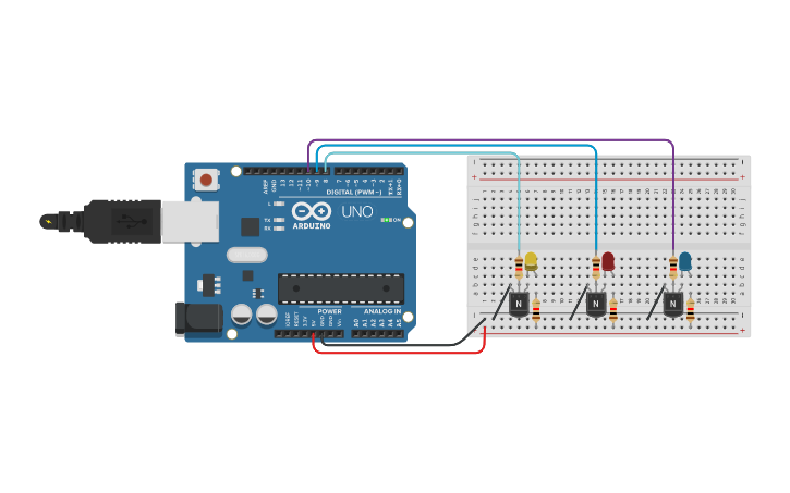 Circuit Design Switching Using Transistor Tinkercad
