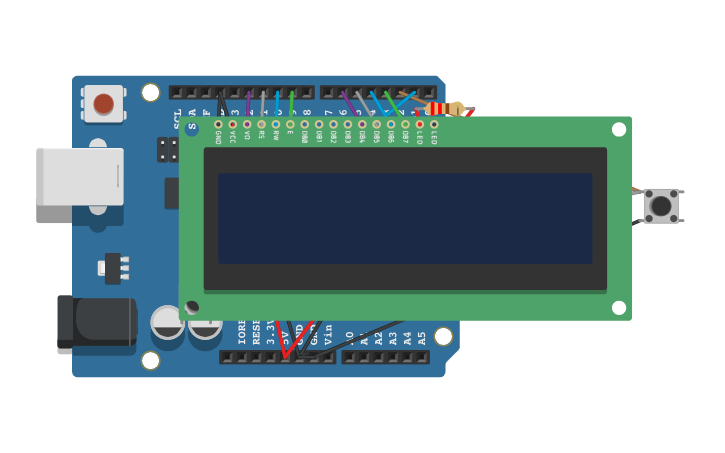 Circuit design Arduino LCD Game - Tinkercad