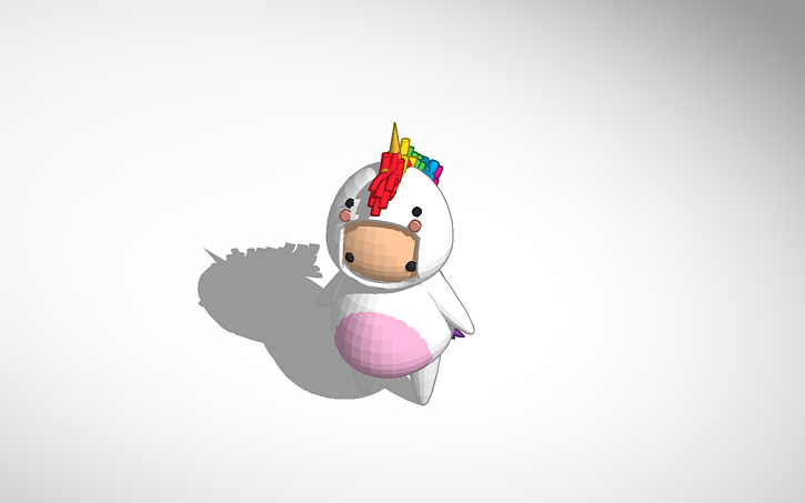 3D design Unicorn Chibi Girl - Tinkercad