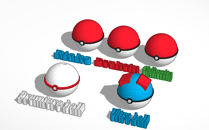 3D design pokemon ball - Tinkercad