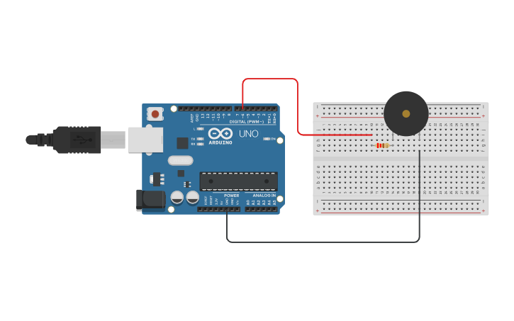 Circuit design Buzzer - Tinkercad