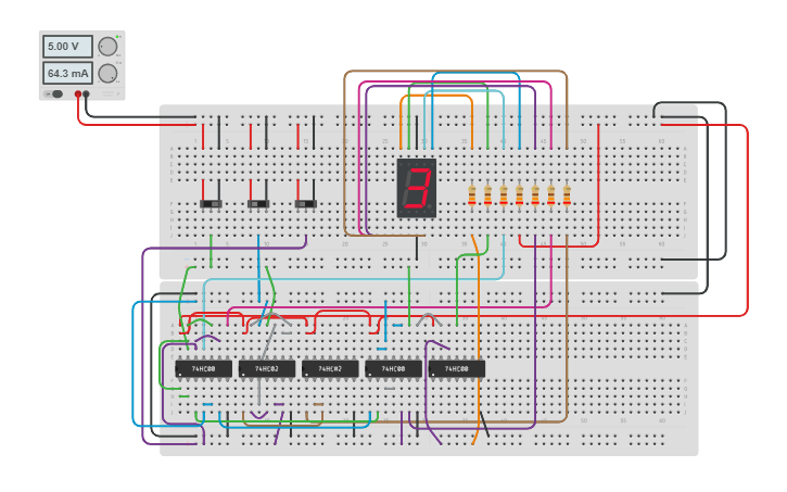 Circuit design Date of Birth - Tinkercad