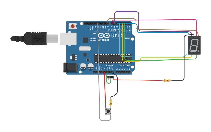Circuit design Contador de Pulsos er - Tinkercad