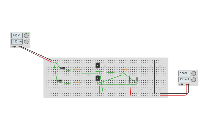 Circuit Design Skematik Rangkaian Gerbang Nand 2 Tinkercad