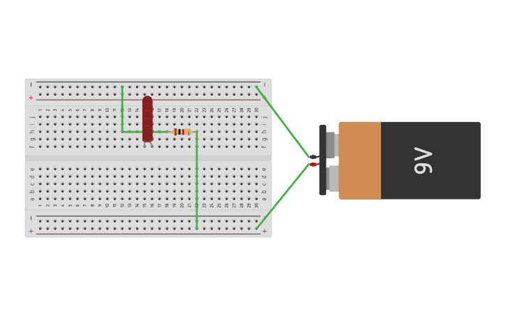 Circuit design parallel circuit using breadboard - Tinkercad