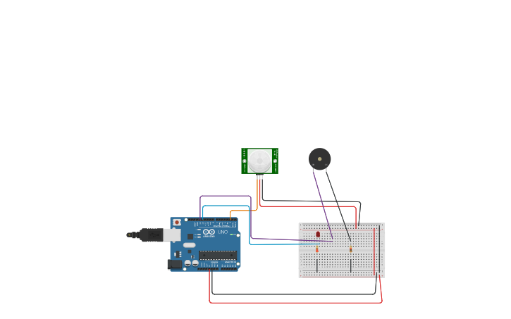 Circuit Design Pir Sensor Arduino With Buzzer And Led Tinkercad